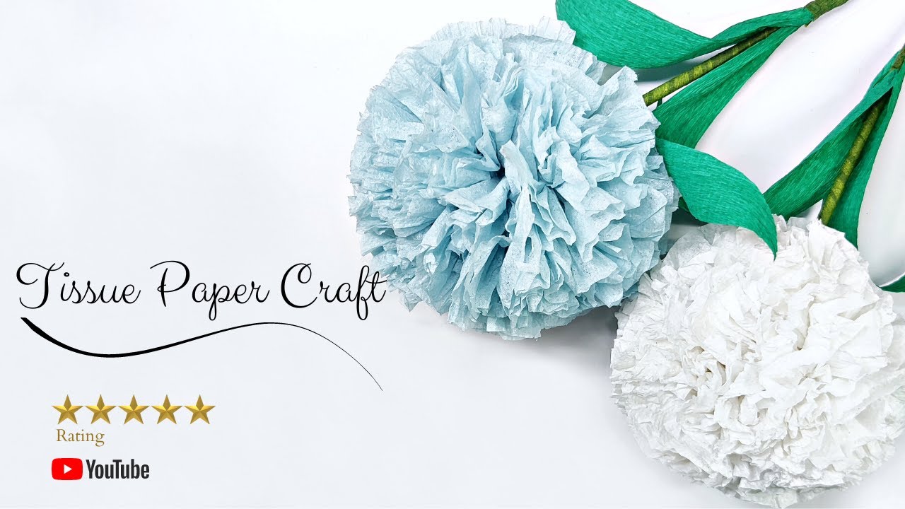 Most Beautiful Flower Crafted Ever | How To Make Round Tissue Paper ...