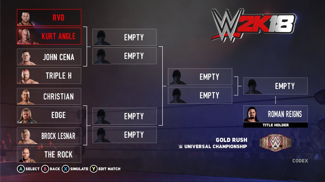 Wwe 2k18 WWE CHAMPIONSHIP TOURNAMENT FULL MATCH Live - YouTube