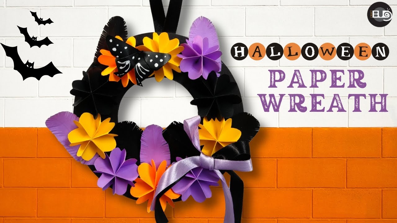 DIY: How to Make a Paper Halloween Wreath | Halloween Decoration Ideas ...