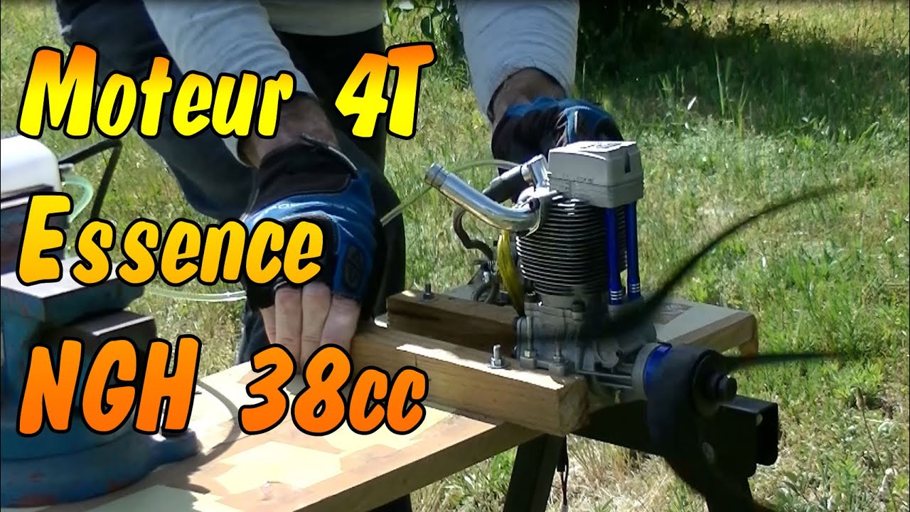 Moteur 4T essence NGH 38cc - YouTube