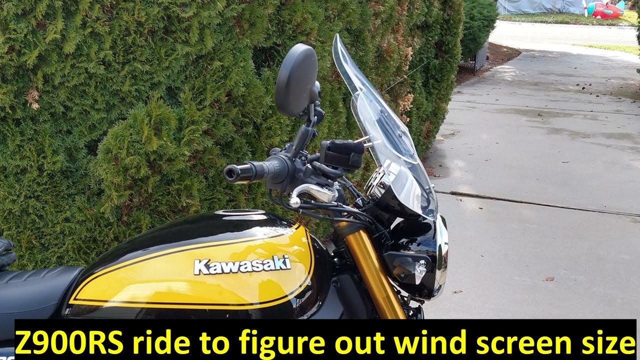 (F) Wind screen test on Kawasaki Z900RS Yellow ball - YouTube