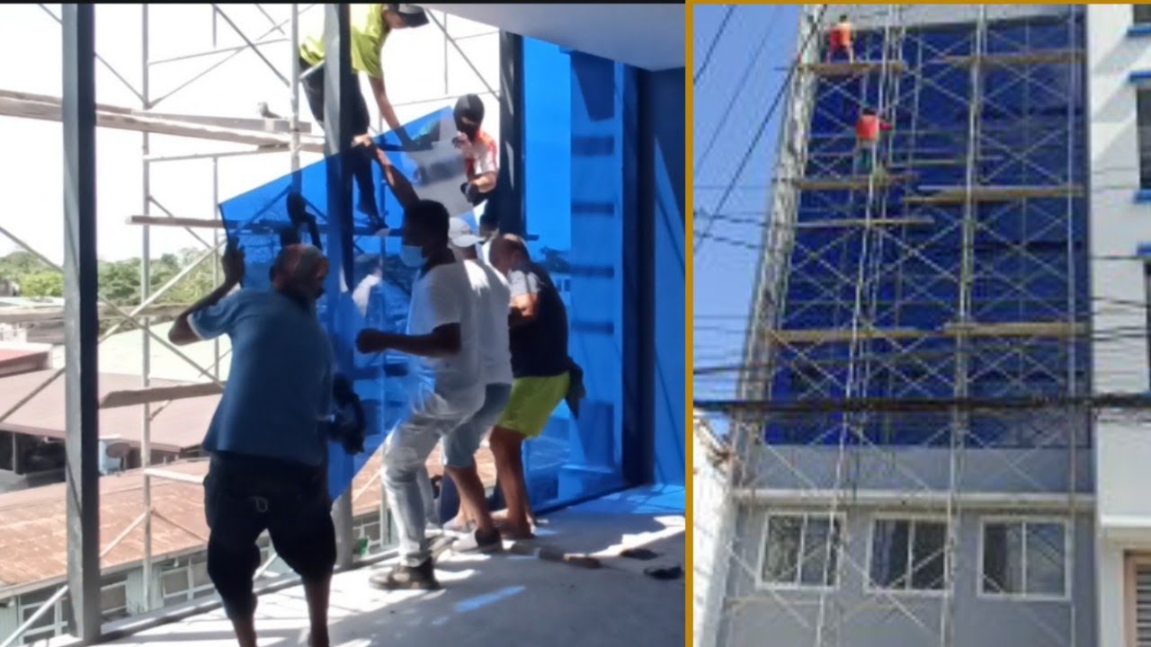 GLASS INSTALLATION FOR MULLION GLASS WALL - YouTube