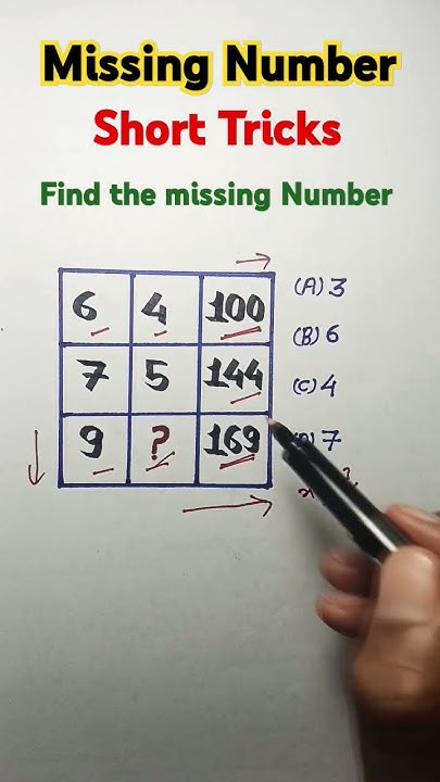 Railway Exams 2022 || Missing Number tricks reasoning classes #maths #shorts #shortsfeed # ...