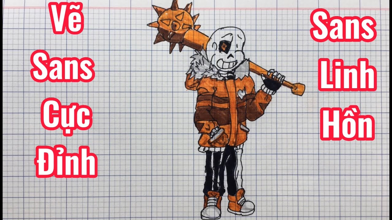 Vẽ Sans || cách vẽ sans đẹp nhất || Vẽ sans Linh Hồn || Quân artist ...