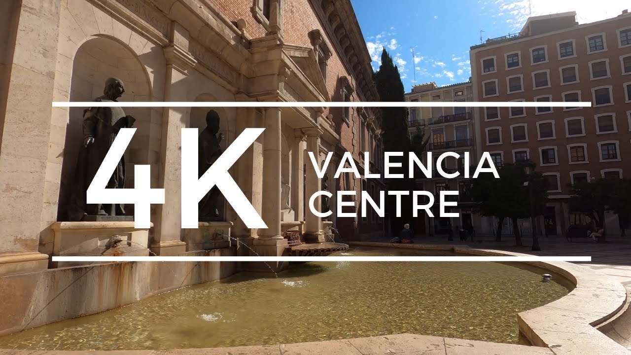 Valencia 4K Centre Walking Tour Plaza Ayuntamiento - Cathedral, Spain ...