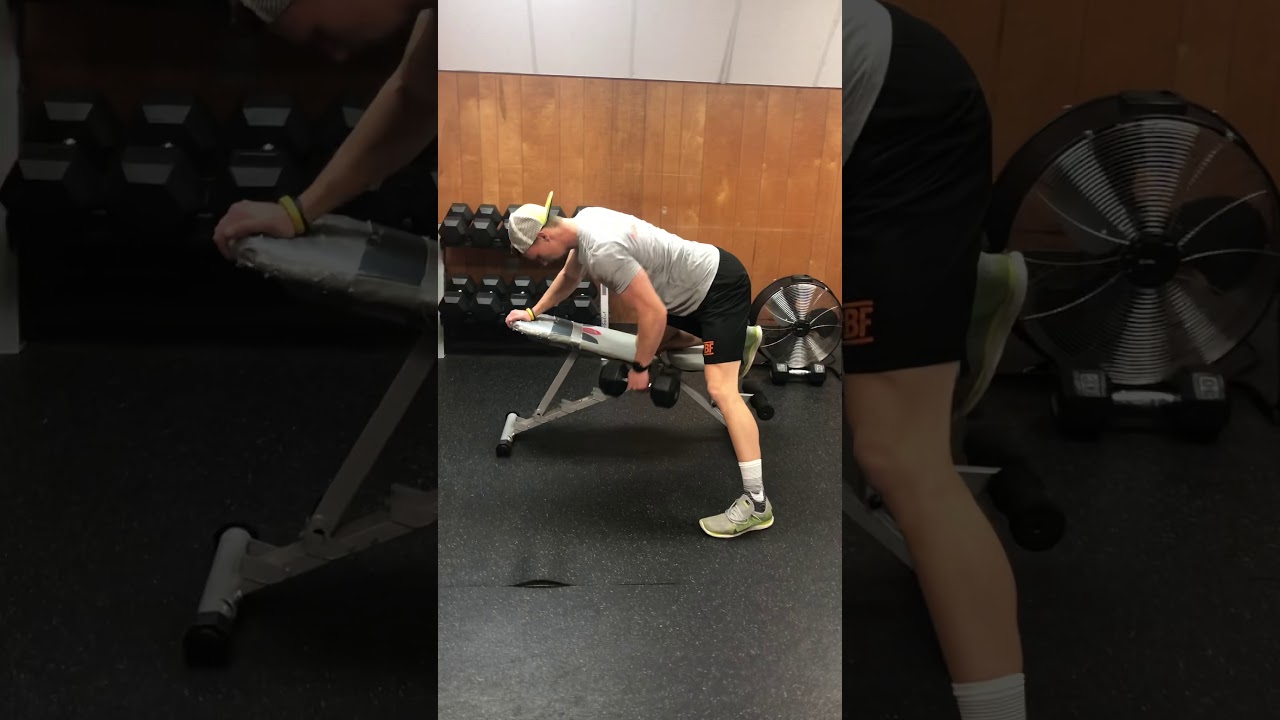 Single arm dumbbell row (bench at incline) - YouTube
