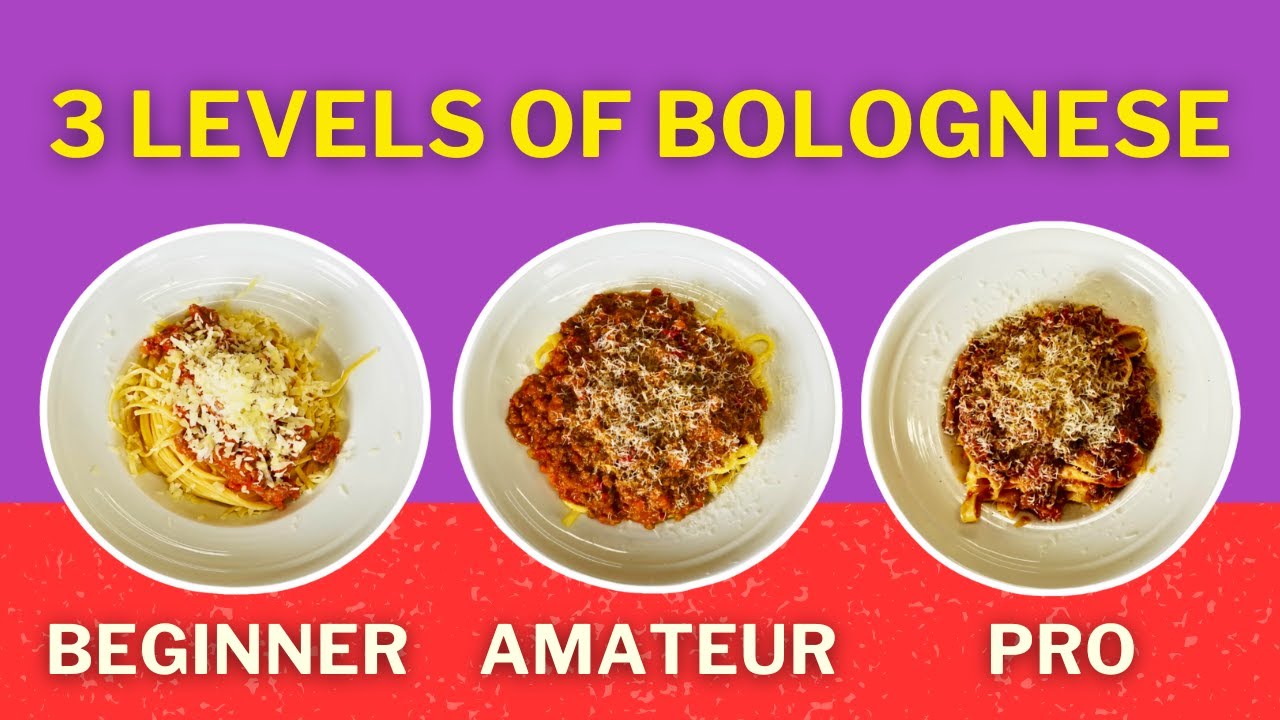 Bolognese Pasta Made by 3 Chefs at 3 Different Levels - YouTube