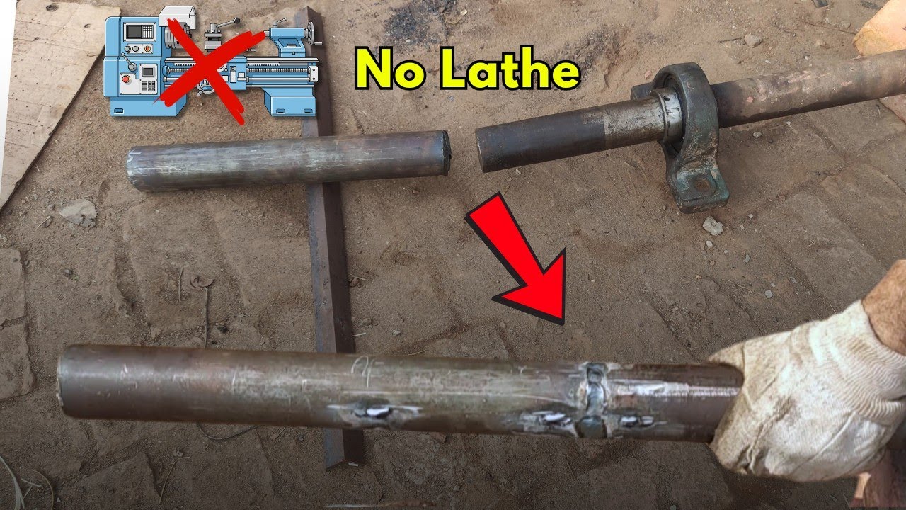 Broken Shaft Repaired Without Lathe Machine | Straight Shaft Alignment ...