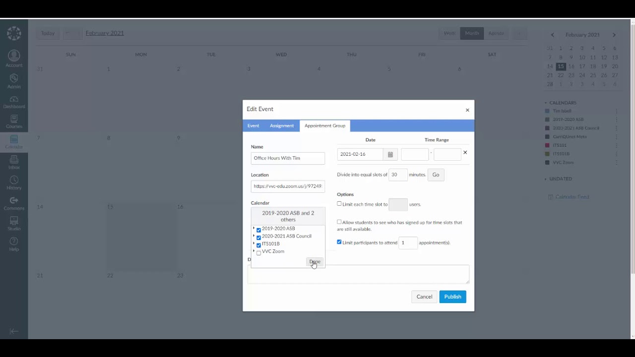 How to Schedule Appointments in Canvas - YouTube