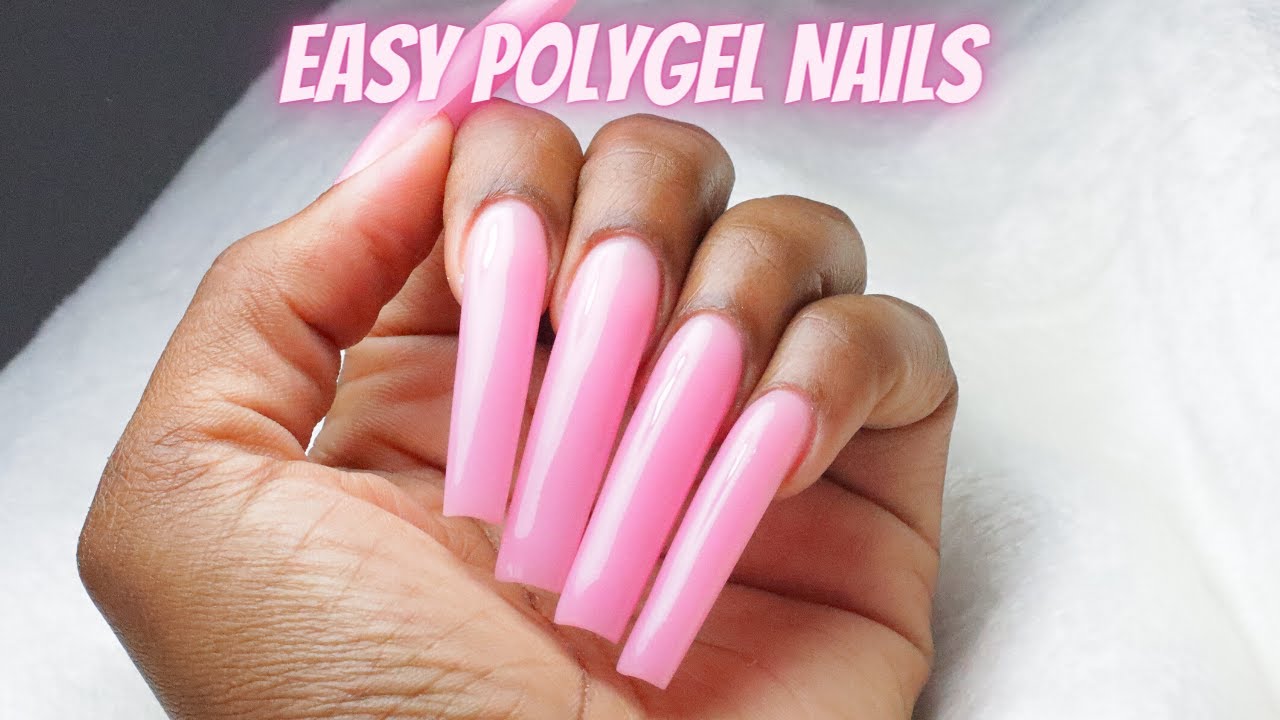 HOW TO: Super Easy Long Polygel Nails For Beginners (STEP BY STEP ...