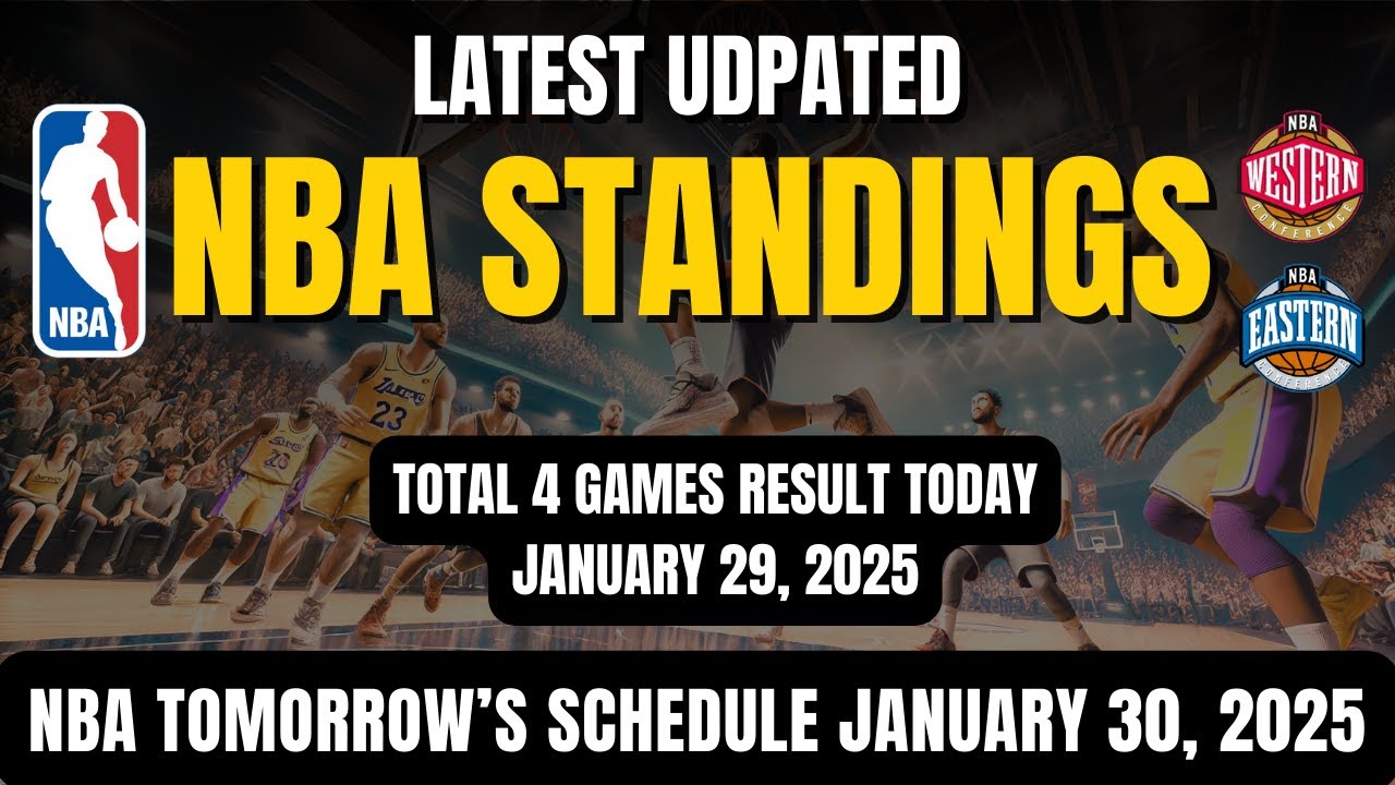 NBA Standings & Game Results January 29, 2025 with Tomorrow's Schedule ...