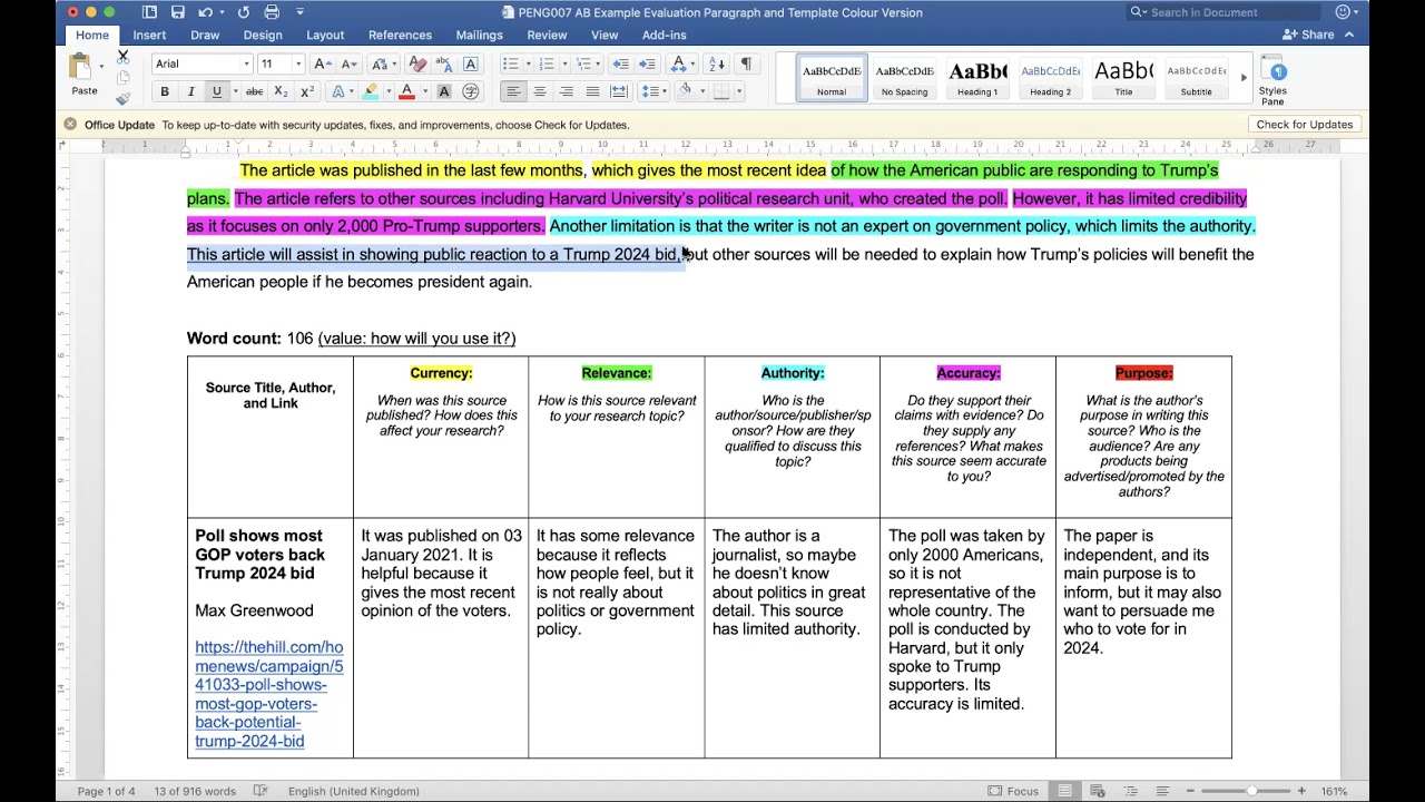 How to Write Your Evaluation Paragraph - YouTube
