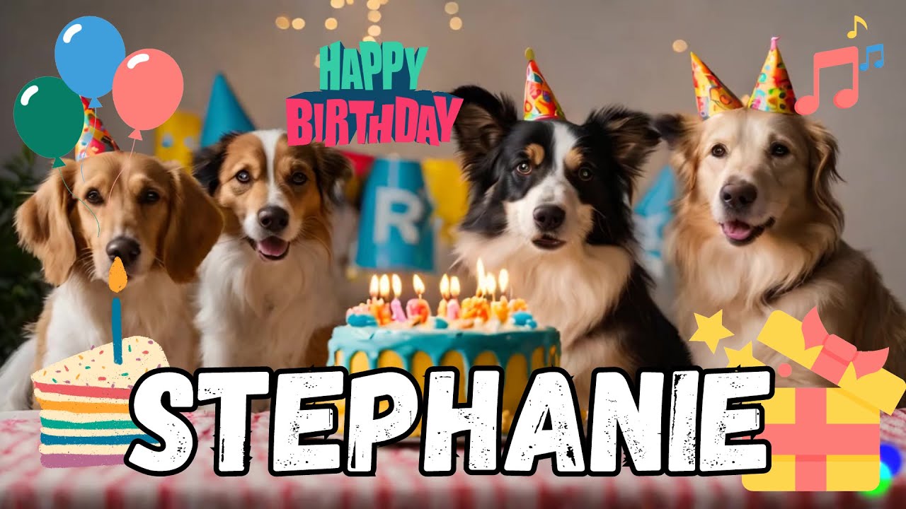 🐕🎉 Happy Birthday STEPHANIE Dog Happy Birthday Song - YouTube