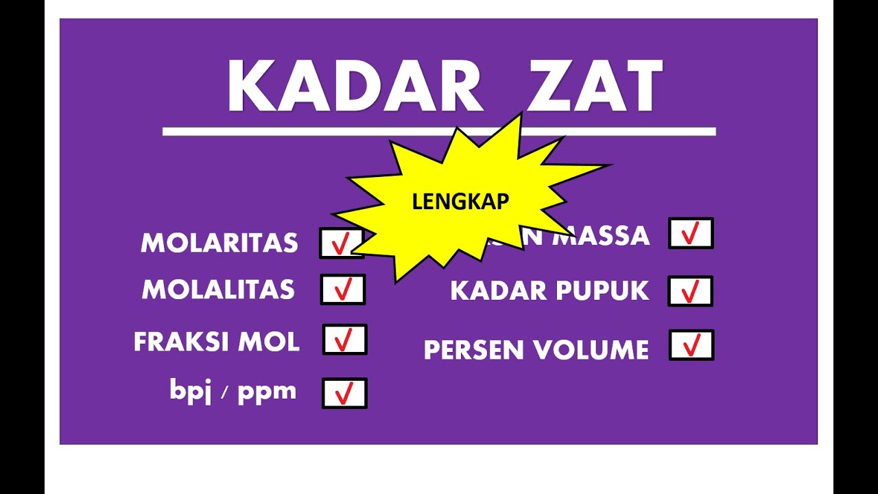 KADAR ZAT . Kimia SMA Kelas X semester-2 - YouTube