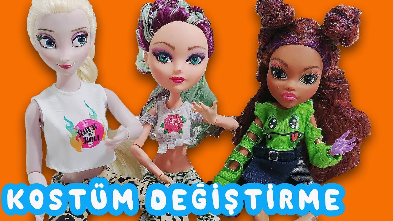 Prenses Elsa ve Monster High Oyuncak Bebekler Kıyafet Değiştirme Oyunu ...
