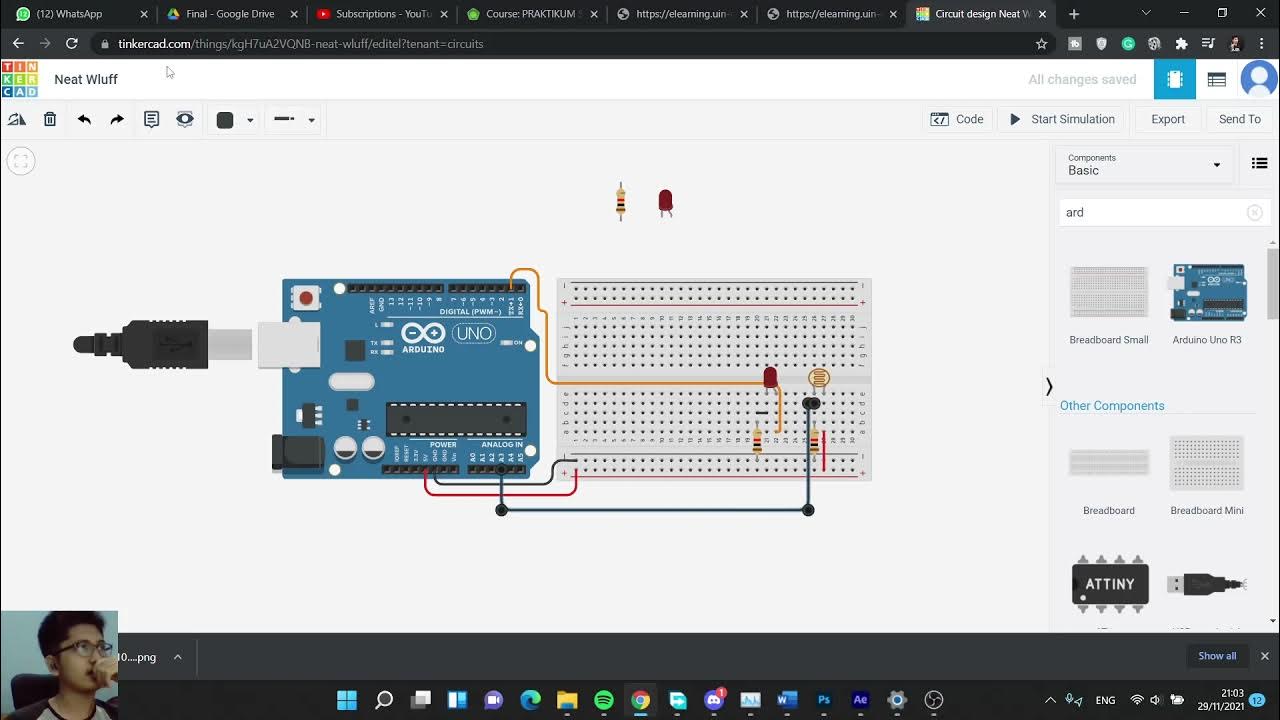 Membahas Materi dan tugas membaca input analog pada Arduino menggunakan photoresistor - YouTube