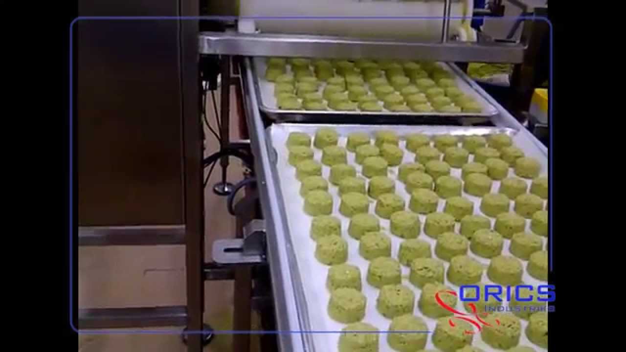ORICS Falafel Machine and Pan Carrying Conveyor FRM-8 8-up - YouTube