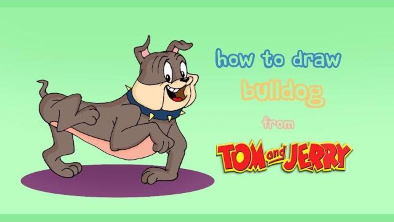 How To Draw a Bulldog from Tom and jerry! Easy Cartoon Bulldog tutorial ...