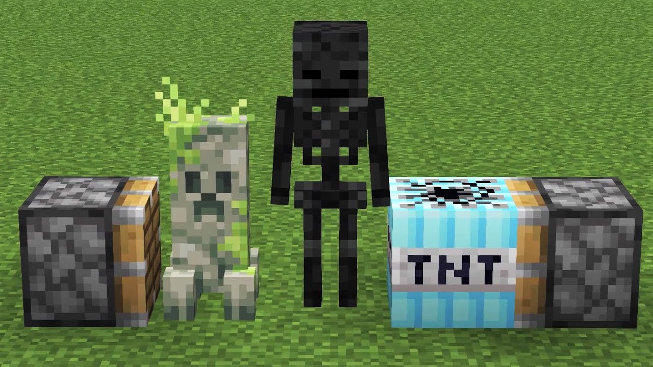 new creeper + wither skeleton + new tnt = ??? - YouTube