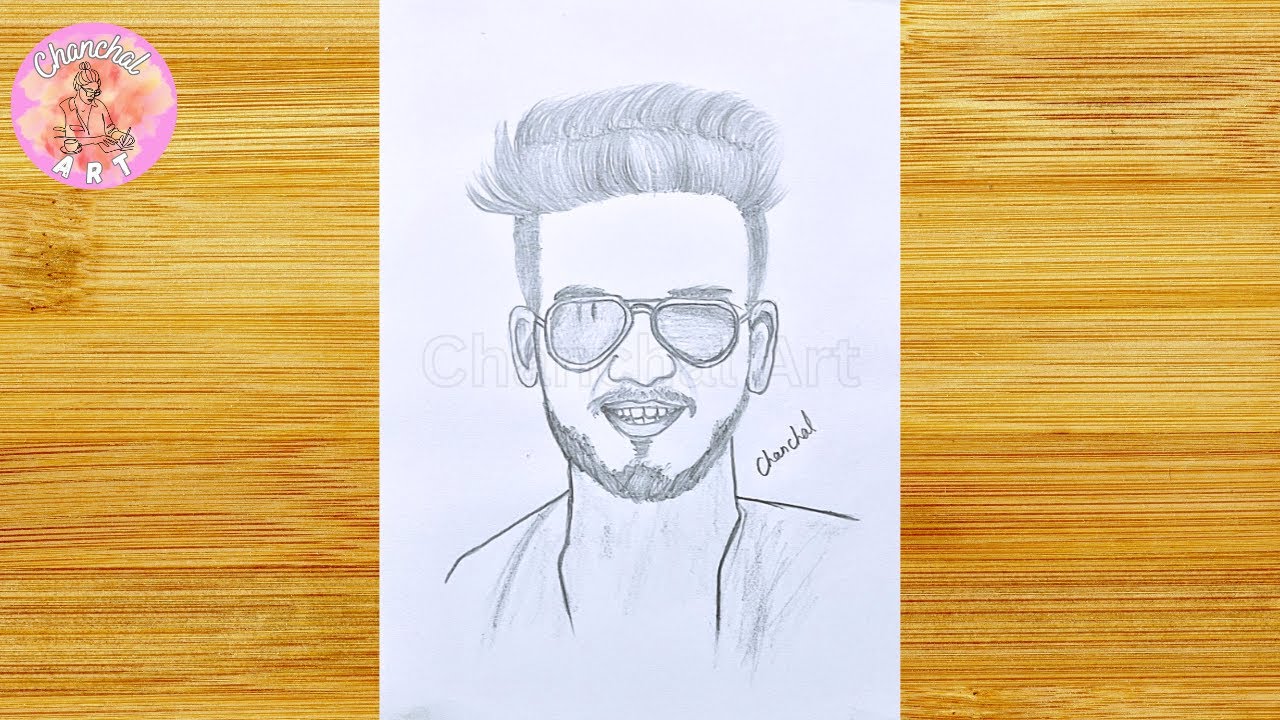 How To Draw Elvish Yadav Sketch Step By Step | Elvish Yadav Portrait ...