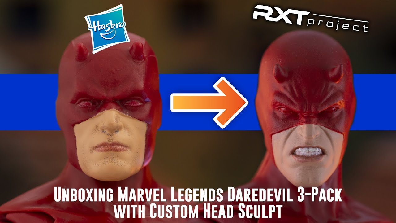 Unboxing Marvel Legends Daredevil 3-Pack with Custom Head Sculpt - YouTube