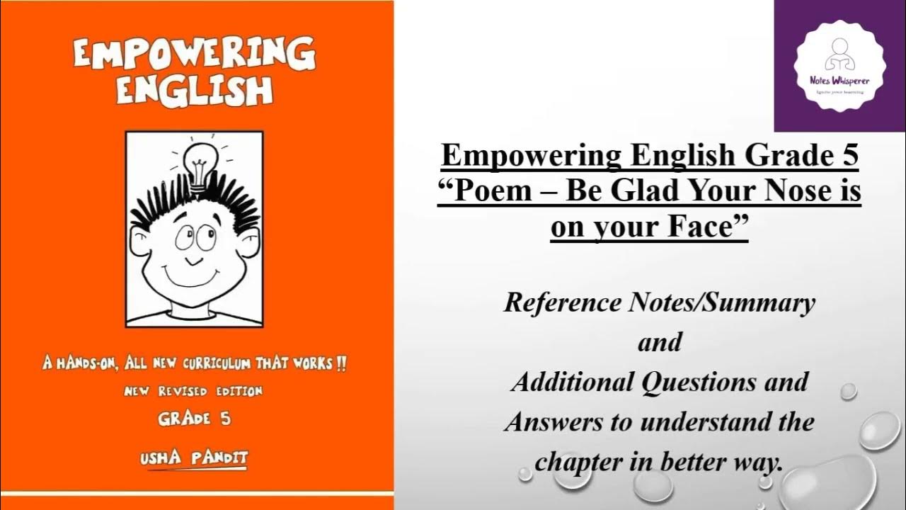 BE GLAD YOUR NOSE👃 IS ON YOUR FACE -POEM || REFERENCE GUIDE || ENGLISH ...