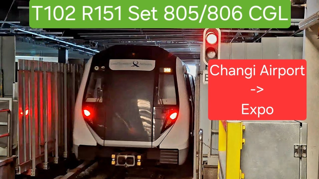 [SMRT] Alstom Movia R151 Set 805/806 from Changi Airport to Expo ...