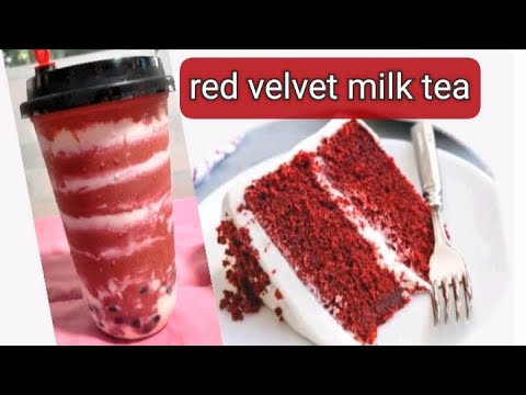 Creamylicious RED VELVET MILK TEA with pearls🌱 #Cherry's kitchen - YouTube