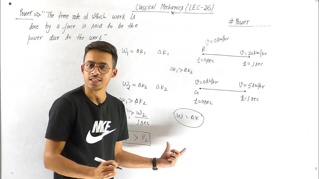 (LEC- 26) Power || Define Power || Power and Velocity || IITJAM | GATE | B.Sc. | M.Sc. - YouTube