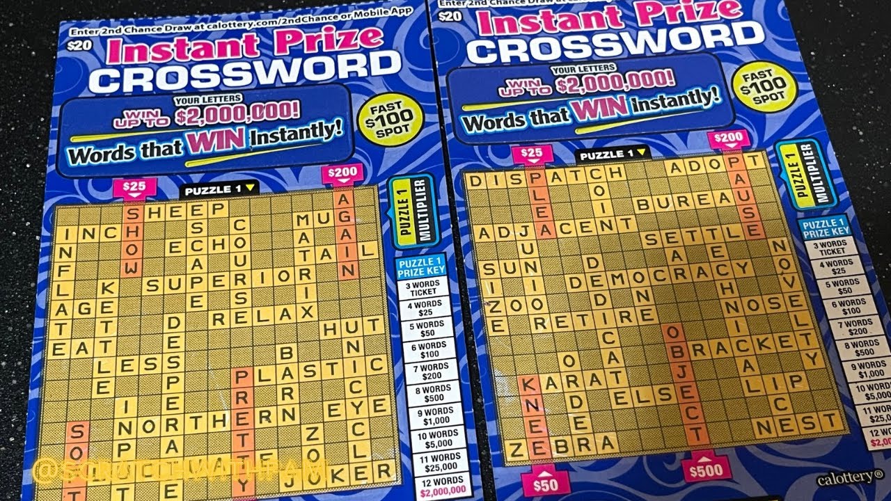 Instant Prize Crossword 💥 CA Scratcher @ScratchWithPam #lottery # ...