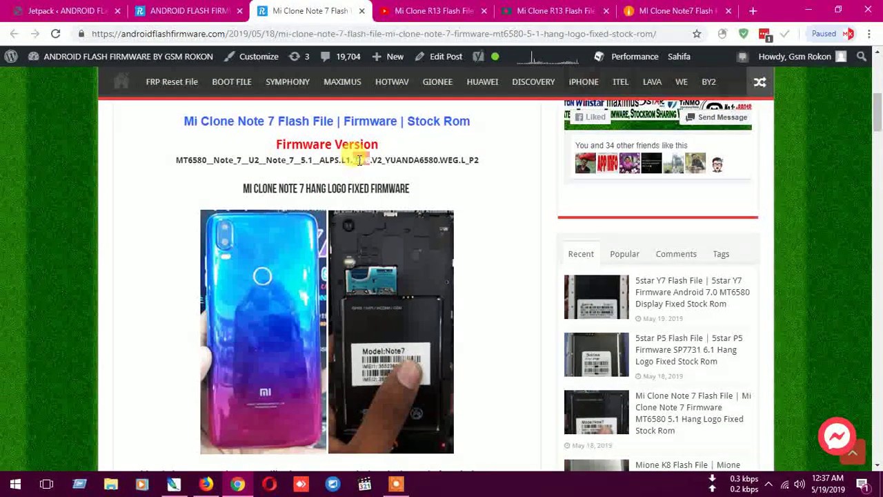 Mi Clone Note 7 Flash File | Mi Clone Note 7 Firmware MT6580 5.1 Hang ...