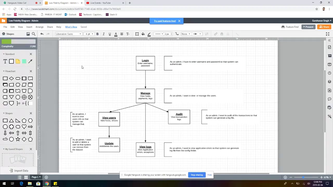 Low fidelity diagram - Admin - YouTube