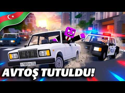 MINECRAFT-DA AVTOŞLUQ ETDİM, POLİS MƏNİ TUTDU! 🚨 (VAZ 2107) | Minecraft Azerbaycan