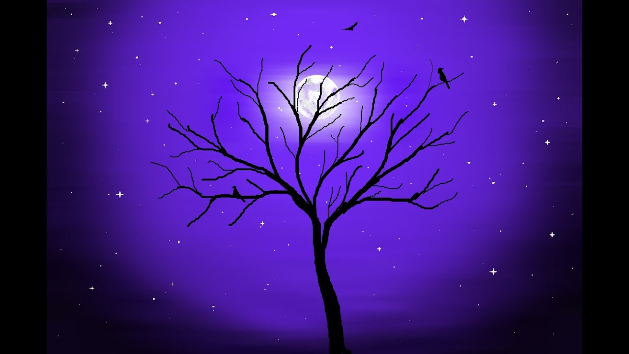 How to draw in MS Paint | ms paint drawing easy | ms paint | night ...