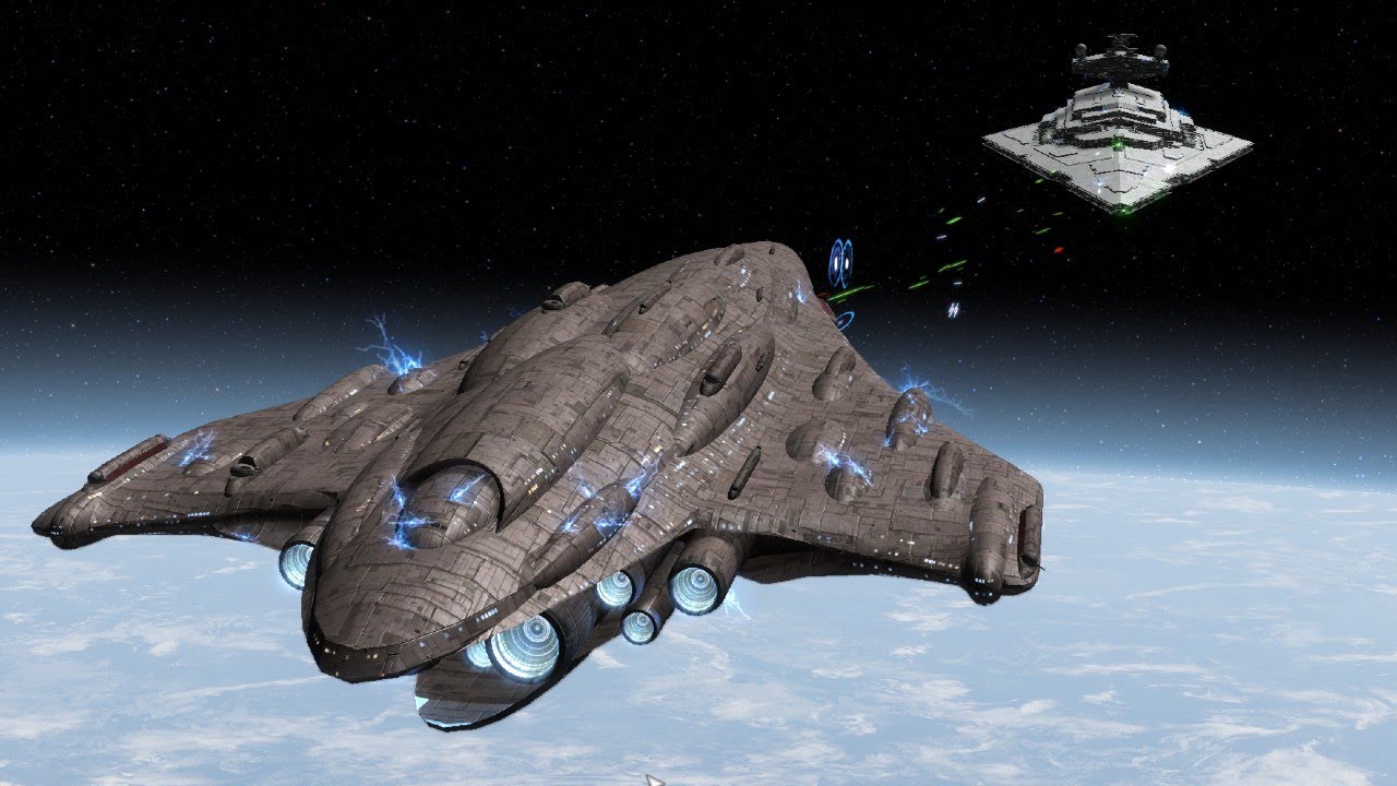 Imperial Star Destroyer vs MC80 Star Cruiser - Star Wars: Empire At War ...