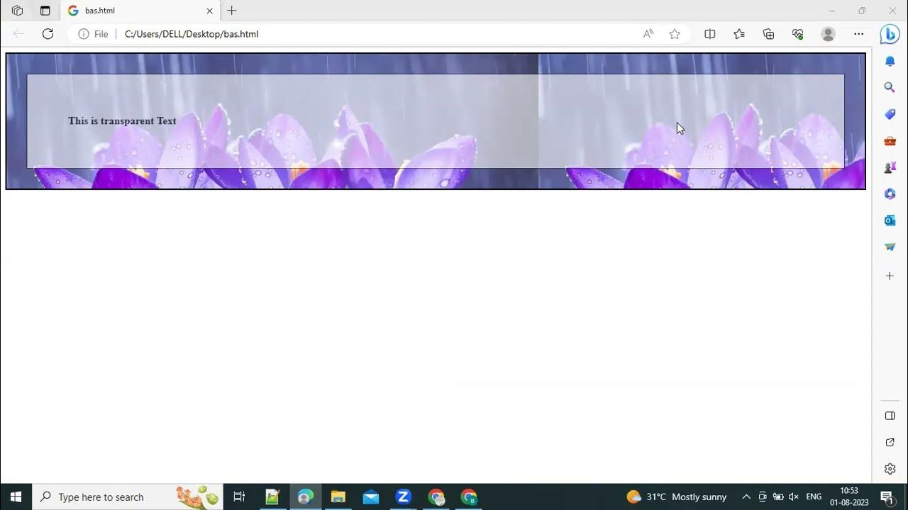 Text in Transparent Box using CSS | CSS Transparent text - YouTube