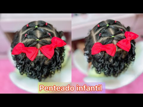 Penteado infantil fácil 😍 easy children's hairstyle
