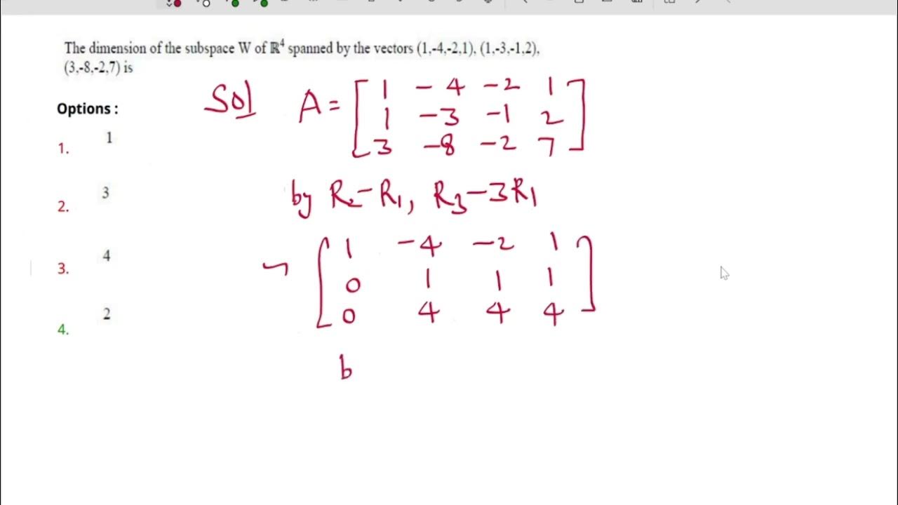 #Question_Based_on_Dimension_of_Subspaces_Telangana_SET_2024 - YouTube