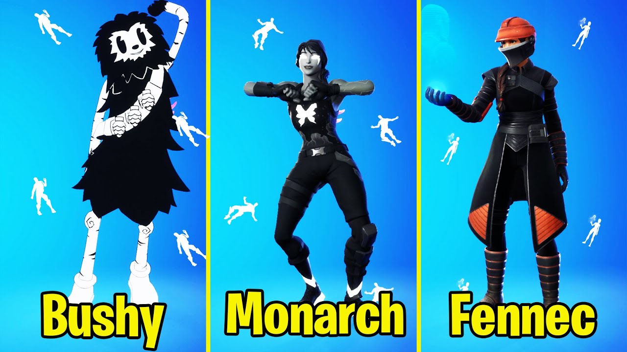 Top 50 Popular Fortnite Dances & Emotes! (Toon Bushy, Toon Peely ...