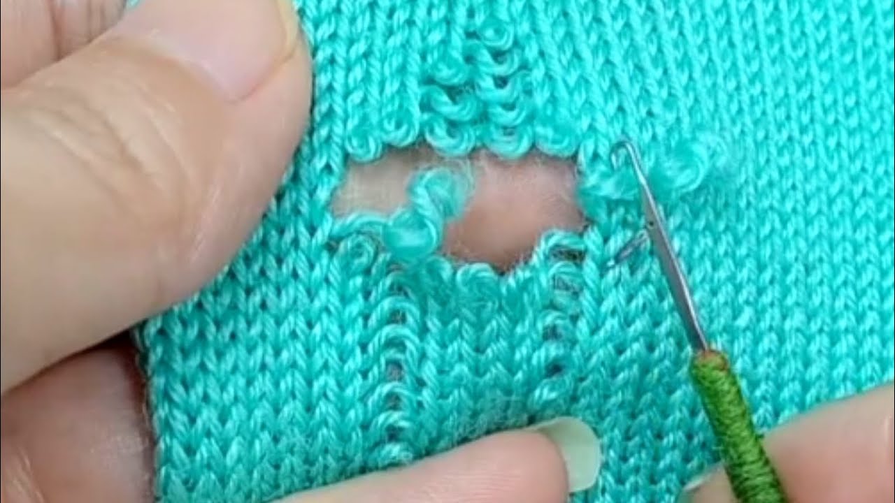 Easiest Way to Repair a Torn Hole in a Knitted Sweater at Home Yourself ...