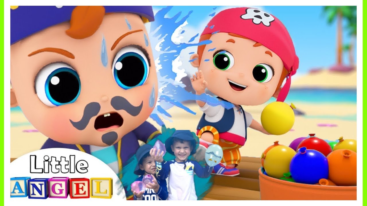 Water Balloon Fight | Little Angel Kids Songs & Nursery Rhymes - YouTube