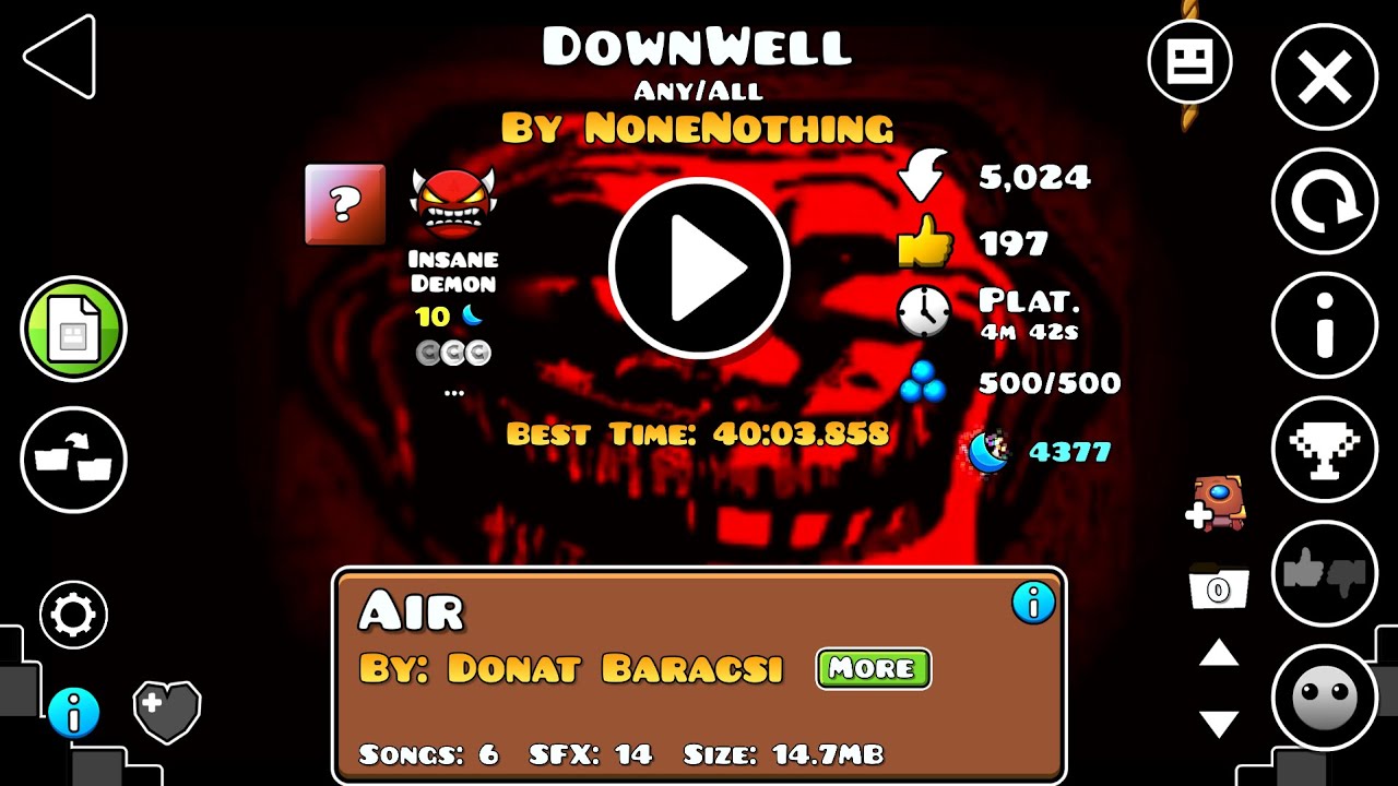 DownWell by NoneNothing (Insane Demon Platformer Level) When does the ...