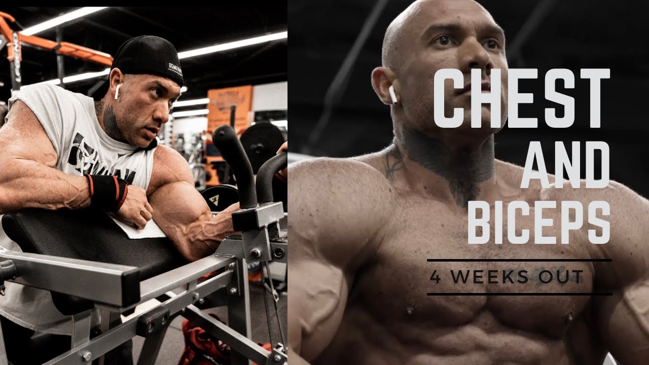 CHEST & BICEPS | CONTEST PREP | 4 WEEKS OUT - YouTube