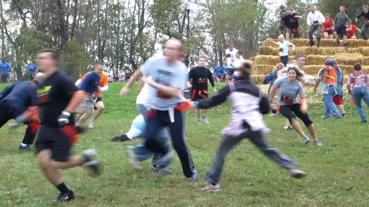 Run For Your Lives Zombie 5K 1st Obstacle - 1:30 Wave - Ninja Turtles ...