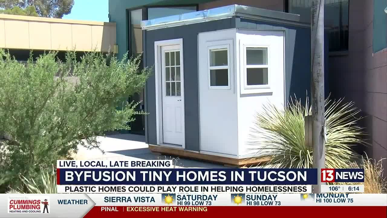 The first tiny home made from plastic has arrived in Tucson - YouTube