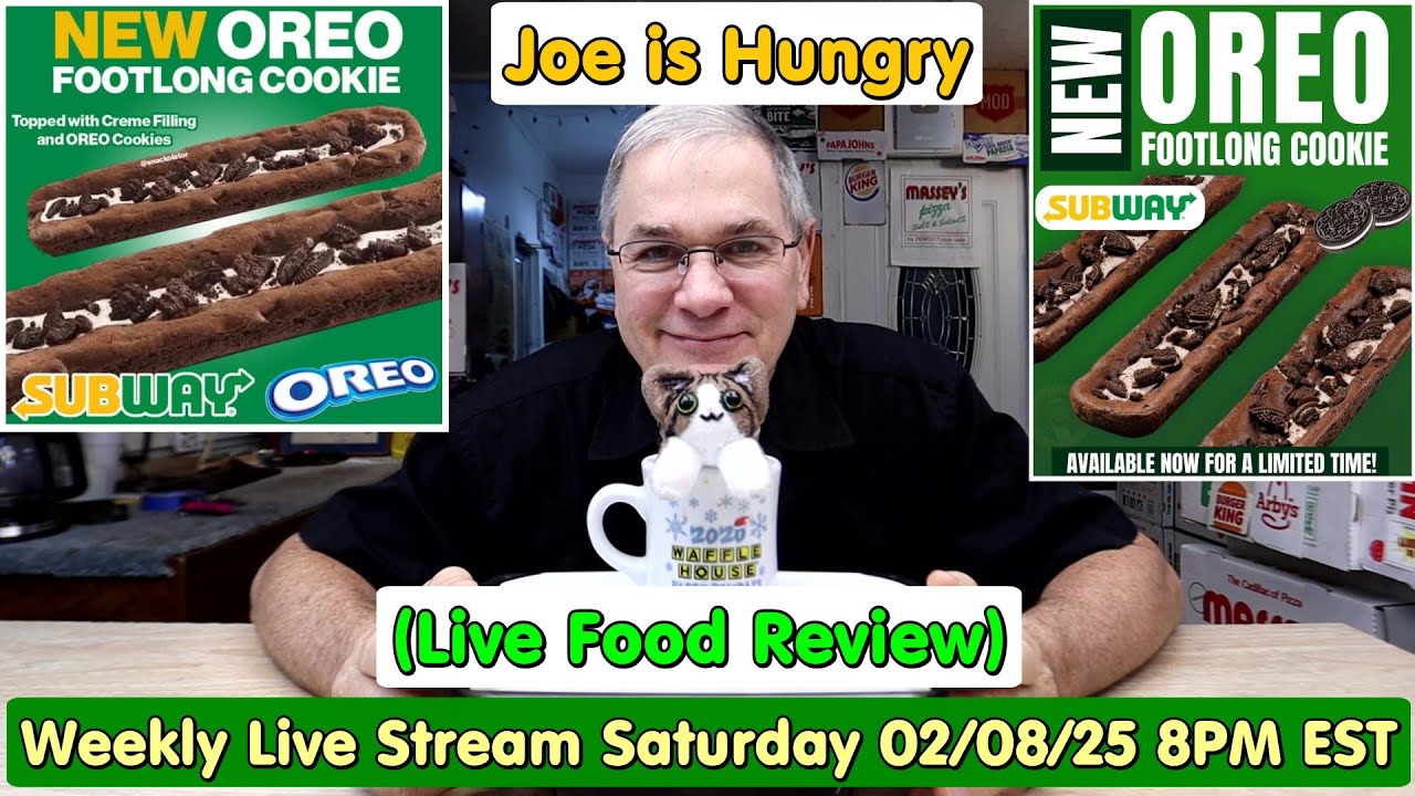 Joe is Hungry Live Stream (Live Food Review)! New Subway Oreo Footlong ...
