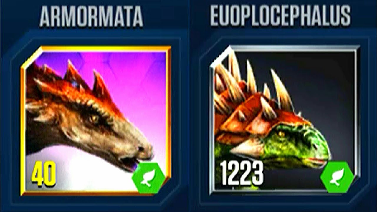 ARMORMATA VS EUOPLOCEPHALUS FULL EVENTS | JURASSIC WORLD THE GAME - YouTube