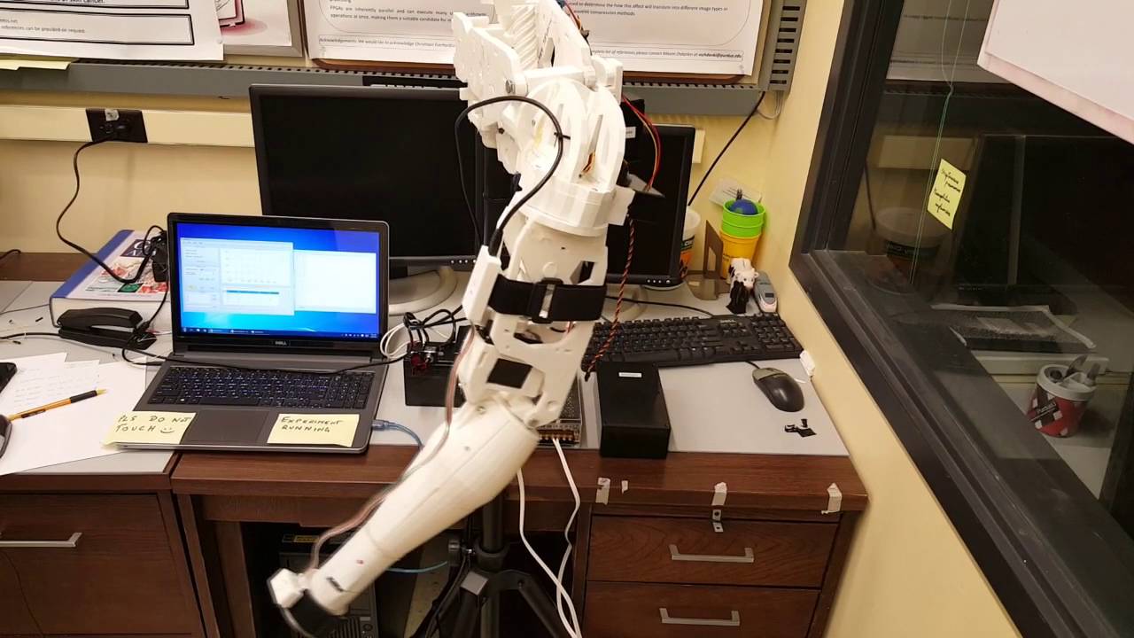 InMoov Robotic Arm shows Physical Skill Acquisition - YouTube