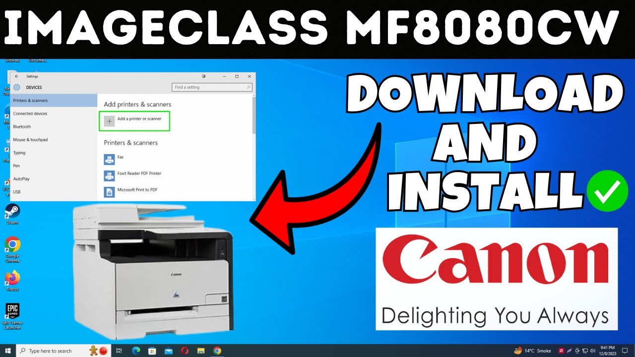 How To Download & Install Canon imageCLASS MF8080Cw Printer Driver in ...