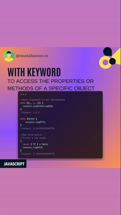 Javascript, With Keyword #javascript - YouTube